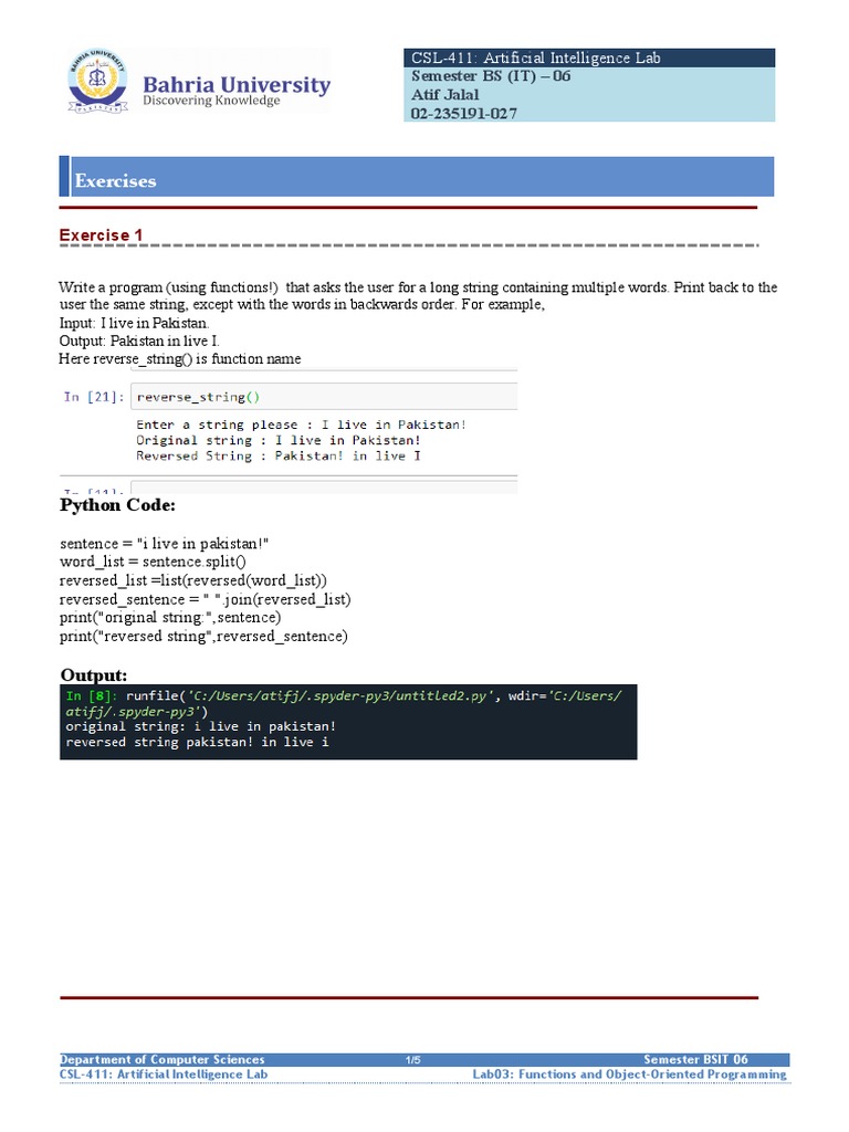 Lab 3 Ai | PDF | String (Computer Science) | Computer Programming
