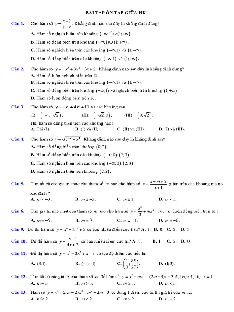 8.Bt On Tap KT Giua Hk1 | PDF