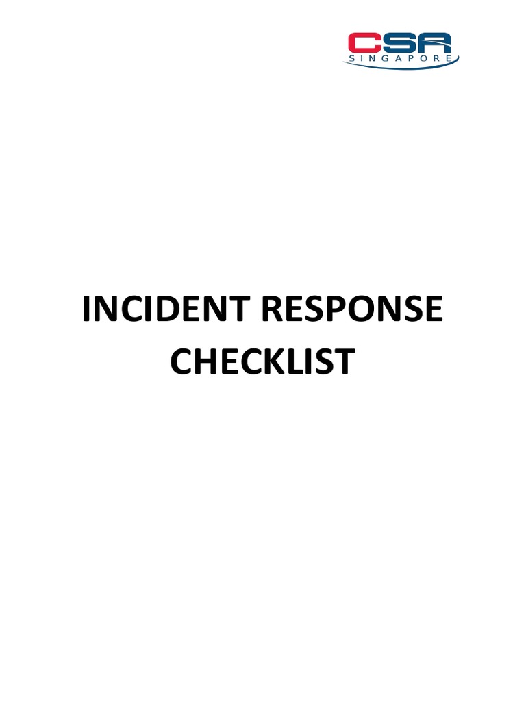 CSA Incident Response Checklist | PDF | Security | Computer Security