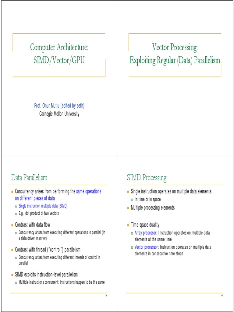 Computer Architecture Simd Vector Gpu | PDF | Parallel Computing ...