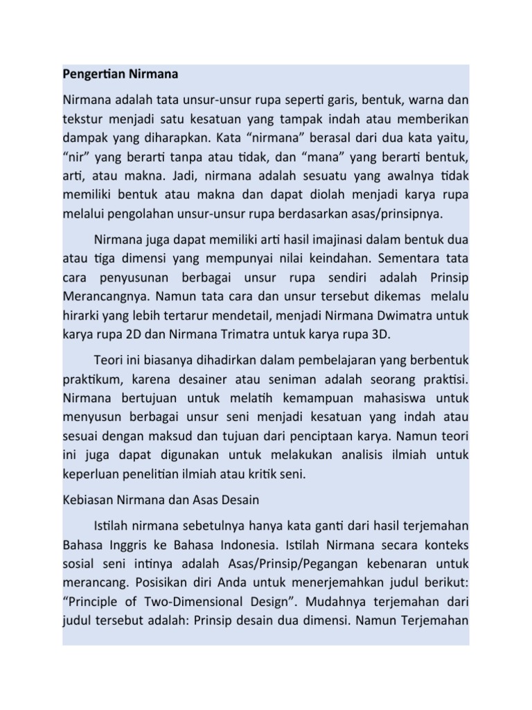 Pengertian Nirmana Pdf