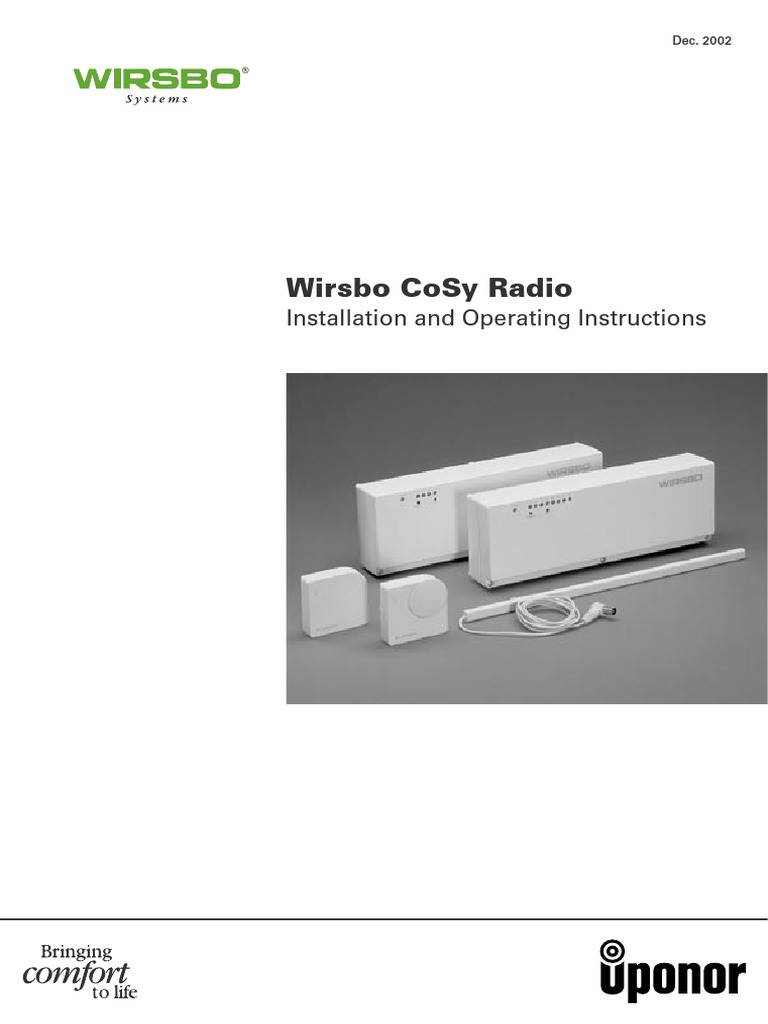 Wirsbo Cosy Radio: Installation and Operating Instructions | PDF ...