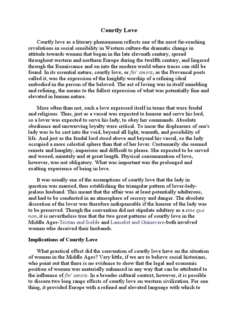 Courtly Love | PDF | Love