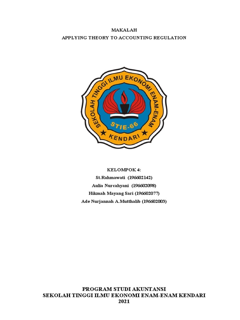 Makalah Applying Theory To Accounting Regulation | PDF Makalah Applying Theory To Accounting Regulation | PDF