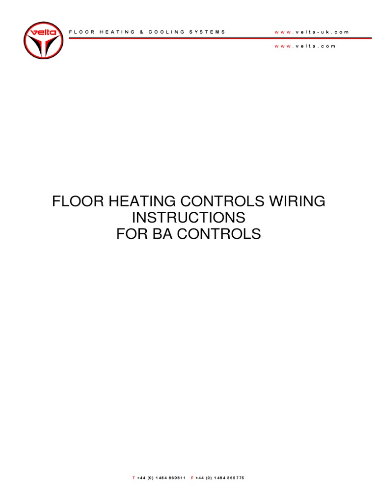 Floor Heating Controls Wiring Instructions For Ba Controls | PDF ...