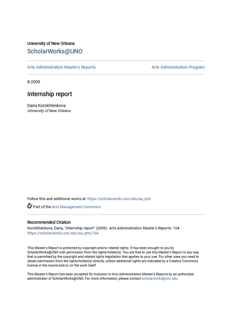 Internship Report | PDF | Swot Analysis | Curator