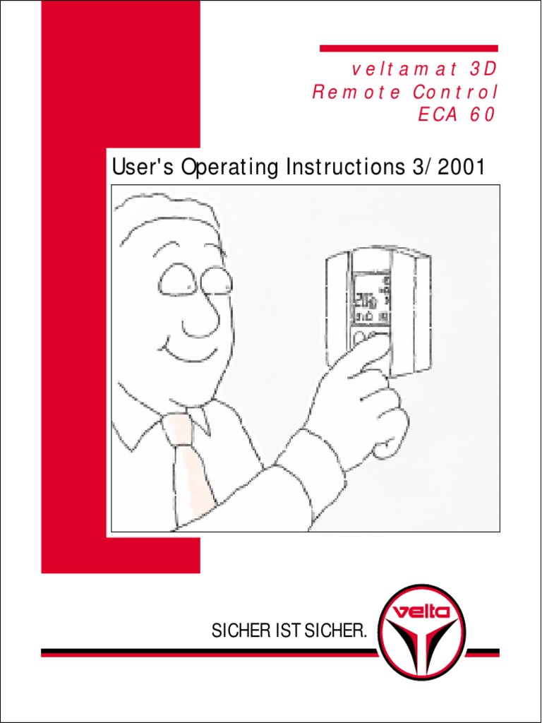 User's Operating Instructions 3/2001: Veltamat 3D Remote Control ECA 60 ...