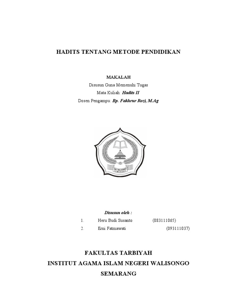 Hadits Tentang Metode Pendidikan-Bokep | PDF