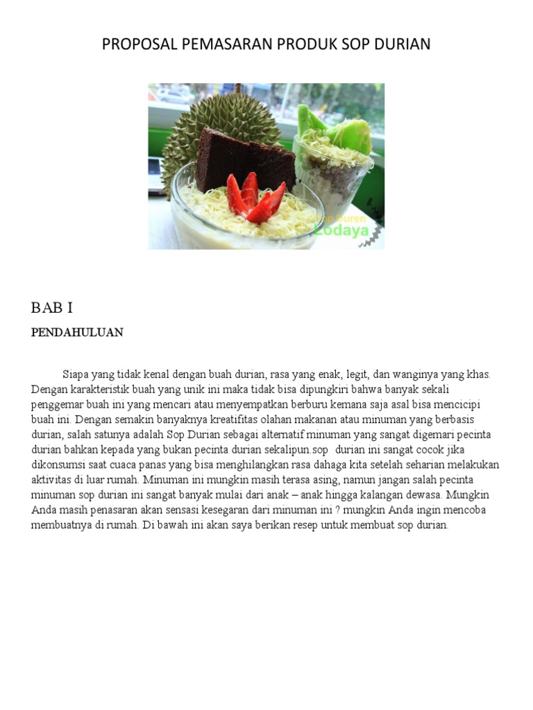 Strategi Pemasaran Sop Durian Segar | PDF