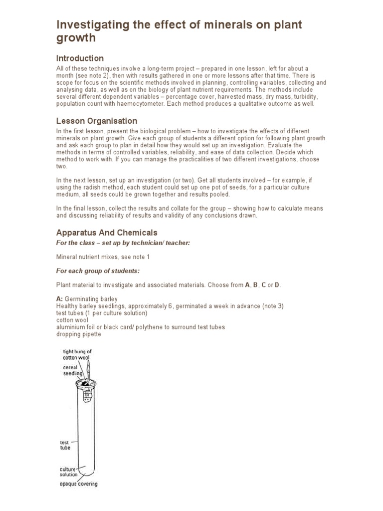 Minerals Impact on Plant Growth Study | PDF | Leaf | Potassium