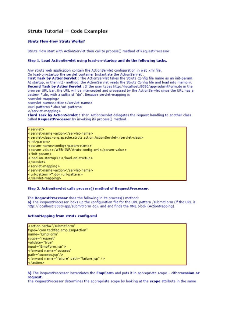 Struts Tutorial Pdf Web Development Internet