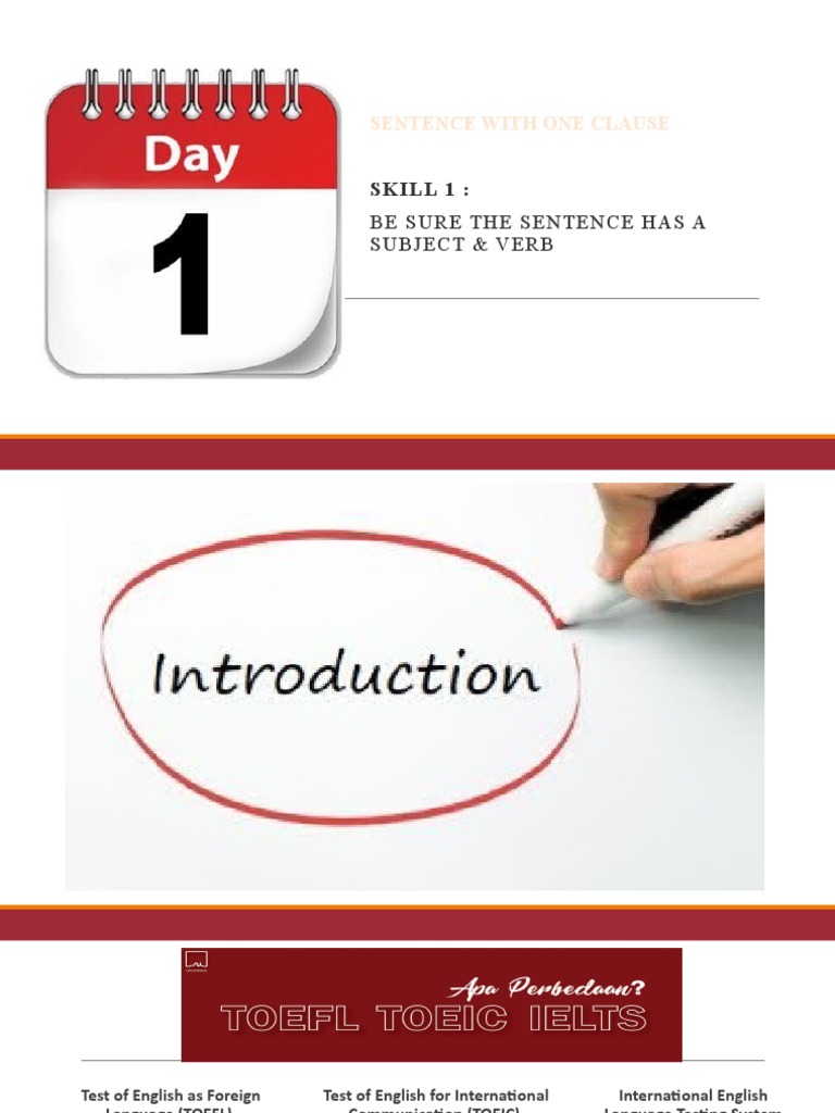 Sentence With One Clause: Skill 1 | PDF | Languages | Language Mechanics