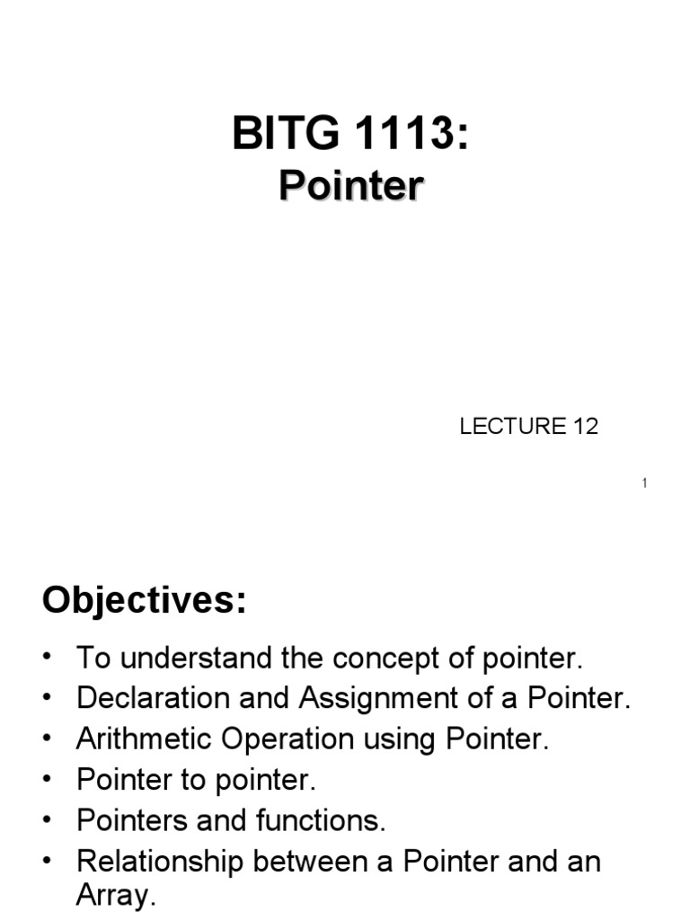 C++ Pointer | PDF | Pointer (Computer Programming) | Array Data Structure