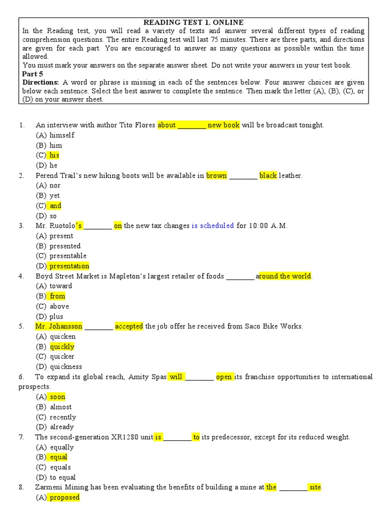 Reading Test 1. Online: Is Scheduled | PDF | Computing