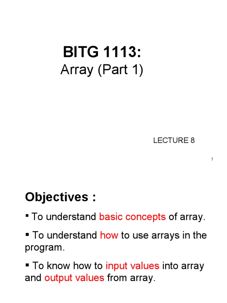 C++ Array Part1 1 | PDF | Array Data Type | Array Data Structure