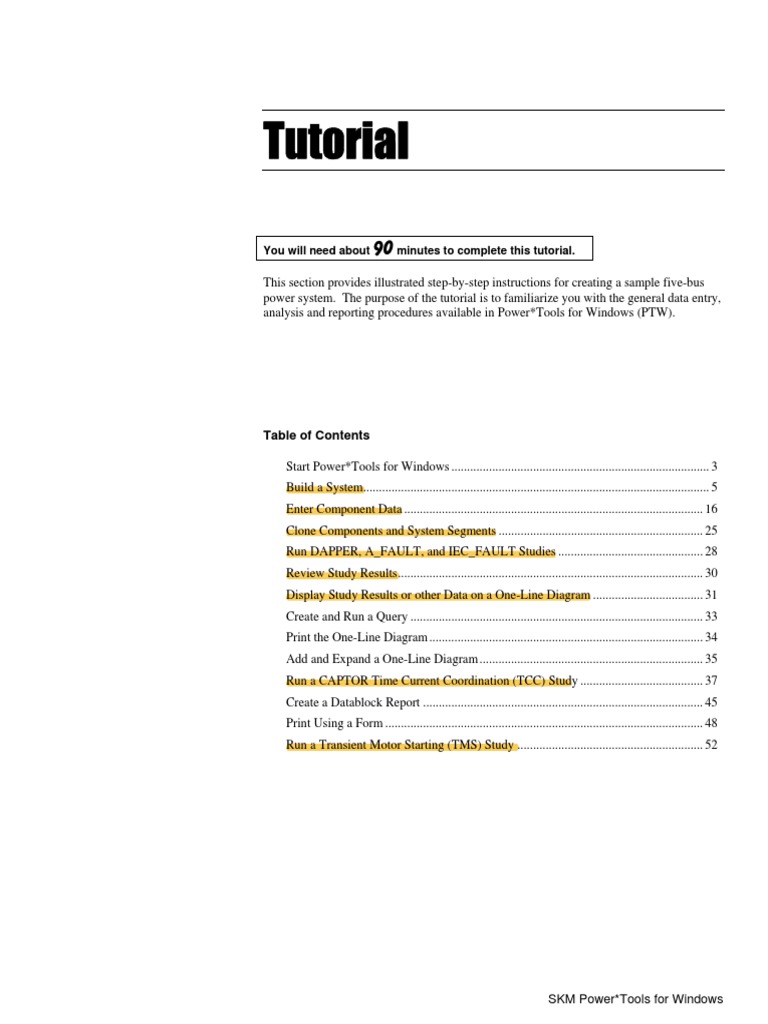 SKM Power*Tools Windows Tutorial Guide | PDF | Electric Motor | Transformer