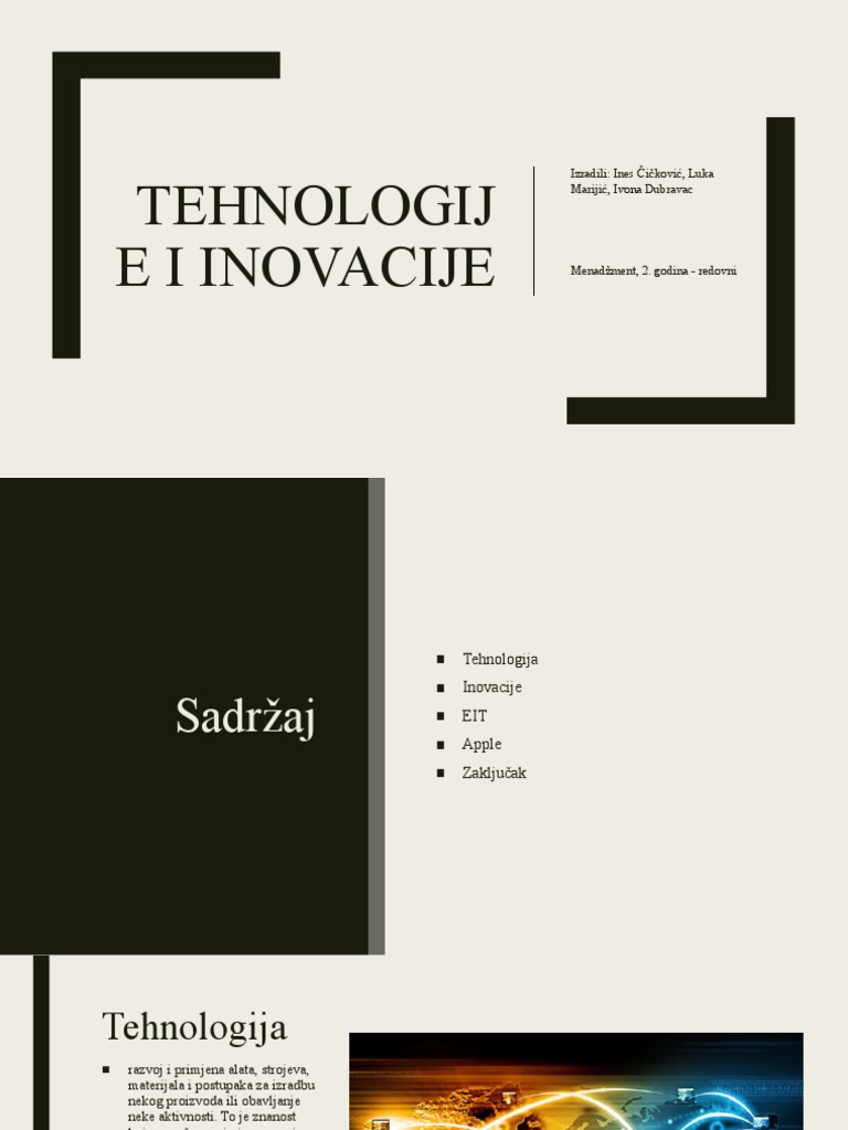 Tehnologije I Inovacije | PDF
