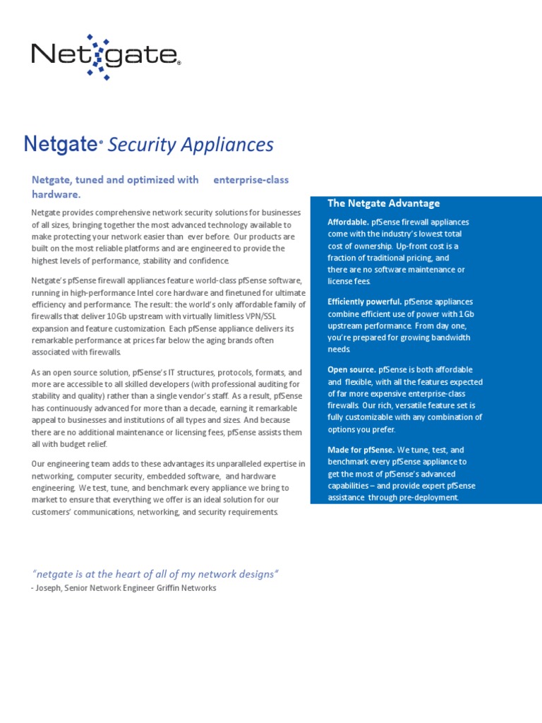 Netgate XG 1537 Datasheet v4 | PDF | Computer Network | Router (Computing)