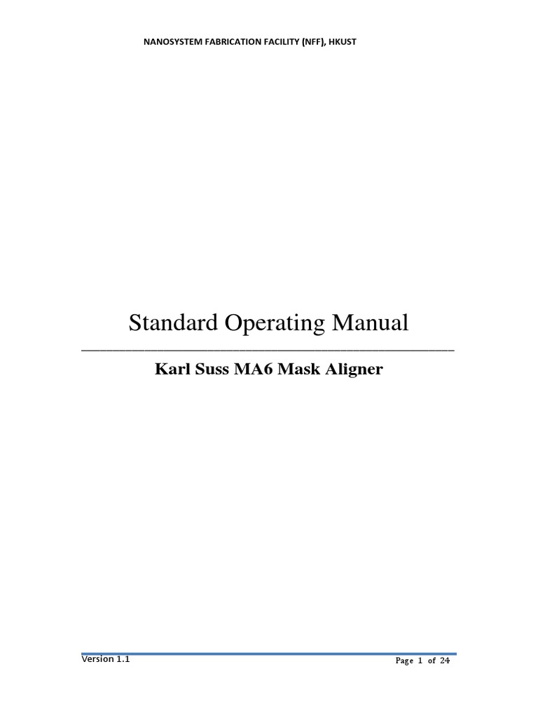 Karl Suss Mask Aligner MA6 V1.1 | PDF | Semiconductor Device ...