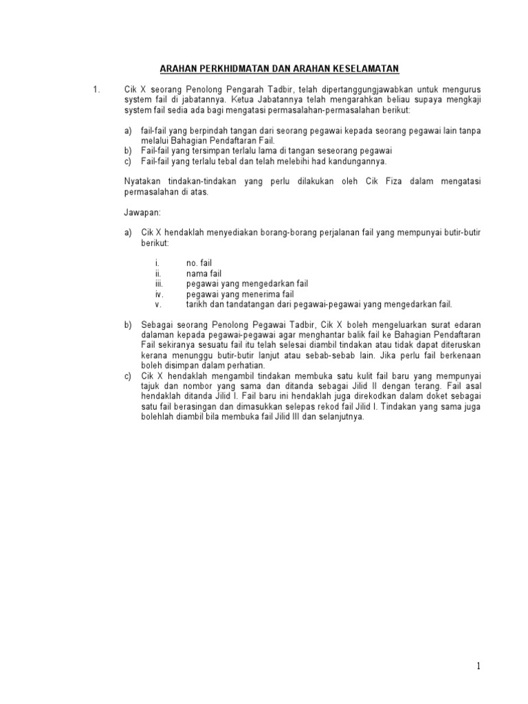 Arahan An Dan Arahan Keselamatan | PDF