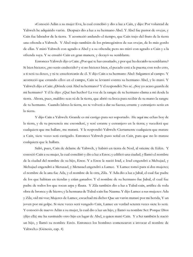 Mito Cain Abel | PDF | Enoc (Ancestro de Noé) | Gente de la Torá
