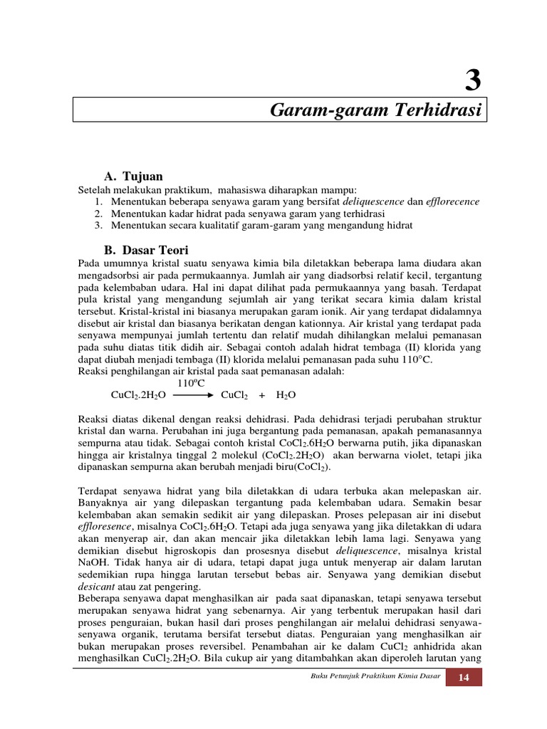 Modul 3 - Garam-Garam Terhidrasi | PDF