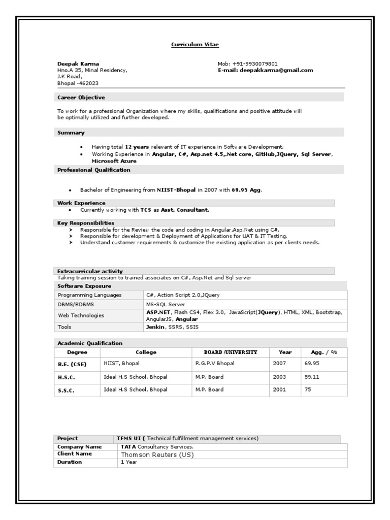 Deepak Resume | PDF | Microsoft Sql Server | Web Application