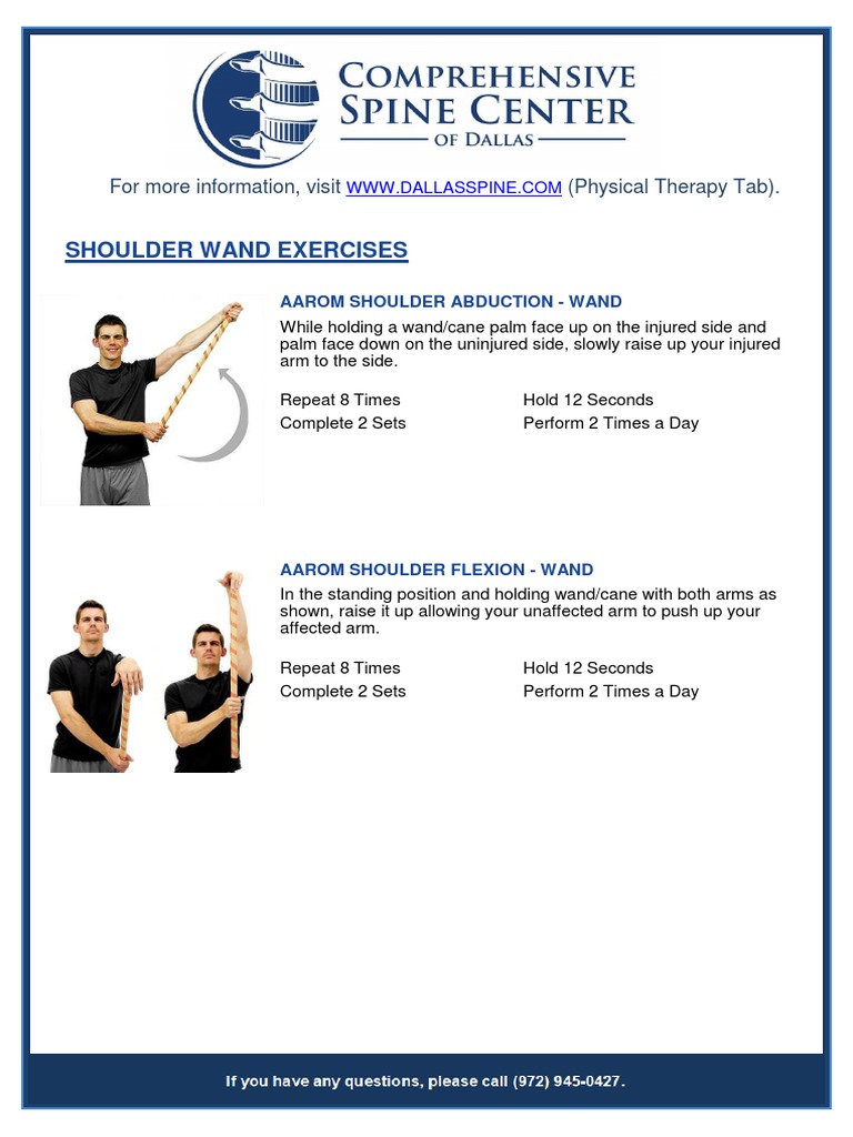 Shoulder Wand Exercises: For More Information, Visit (Physical Therapy ...