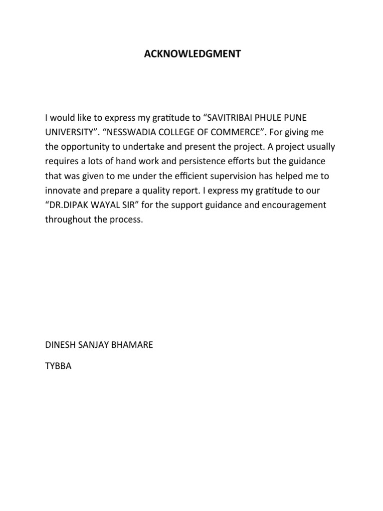 Acknowledgment | PDF | Career & Growth | Business