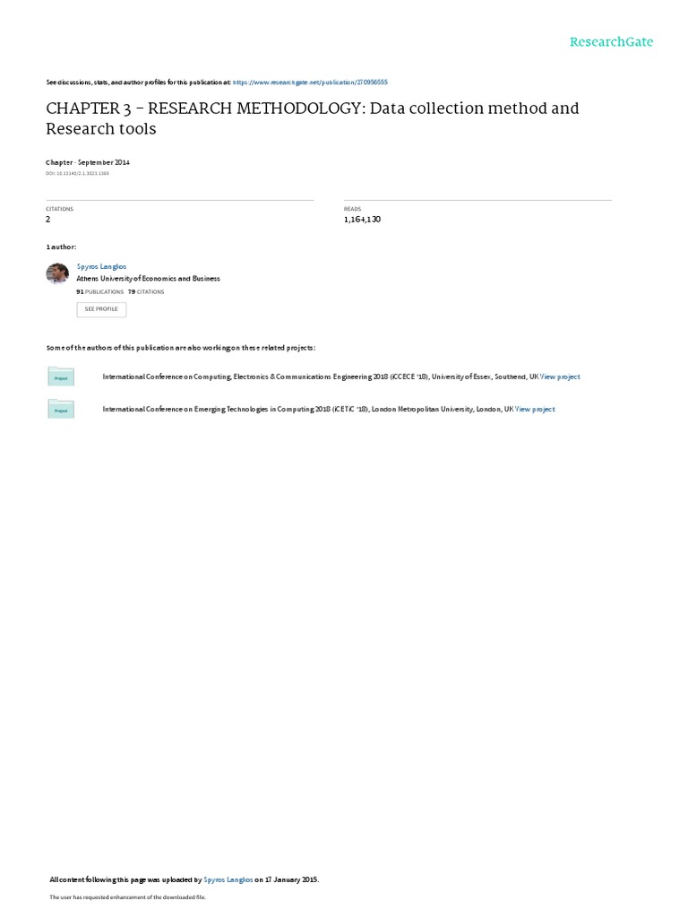 CHAPTER 3 - RESEARCH METHODOLOGY: Data Collection Method and Research ...