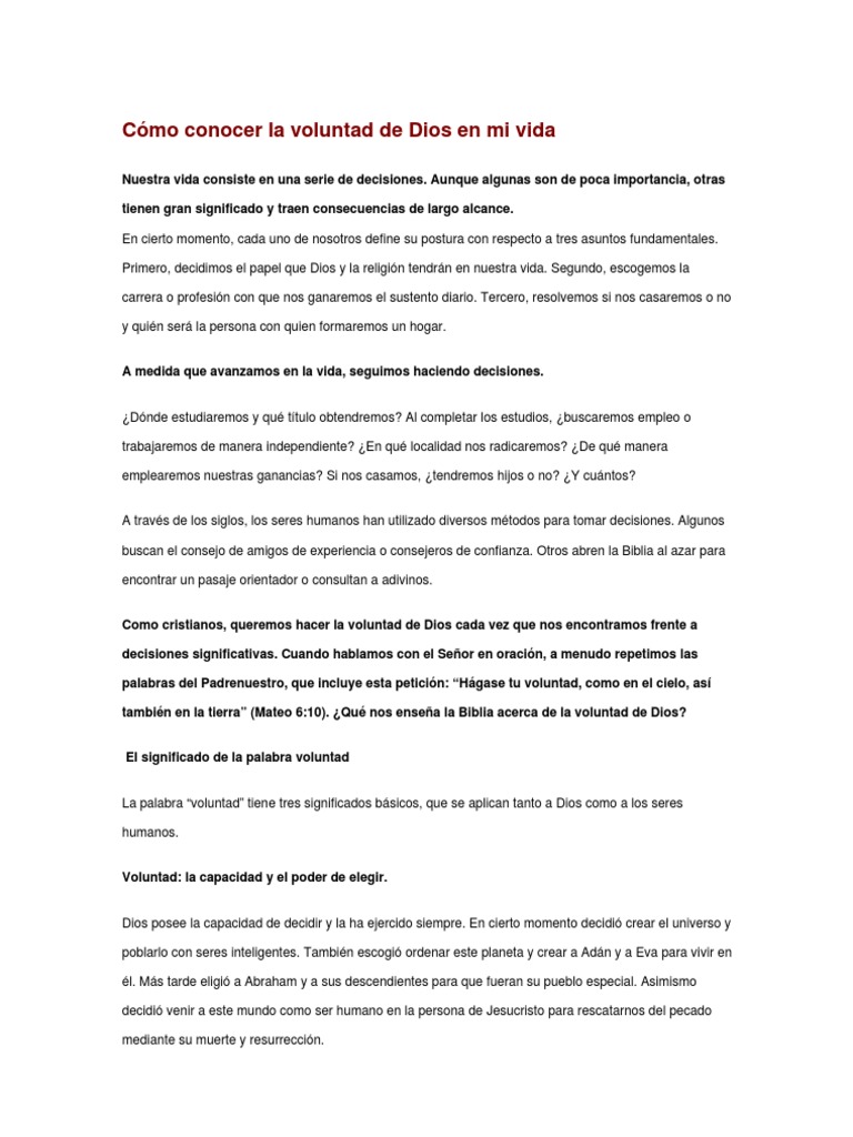 Cómo Conocer La Voluntad de Dios... | PDF | espíritu Santo | Dios