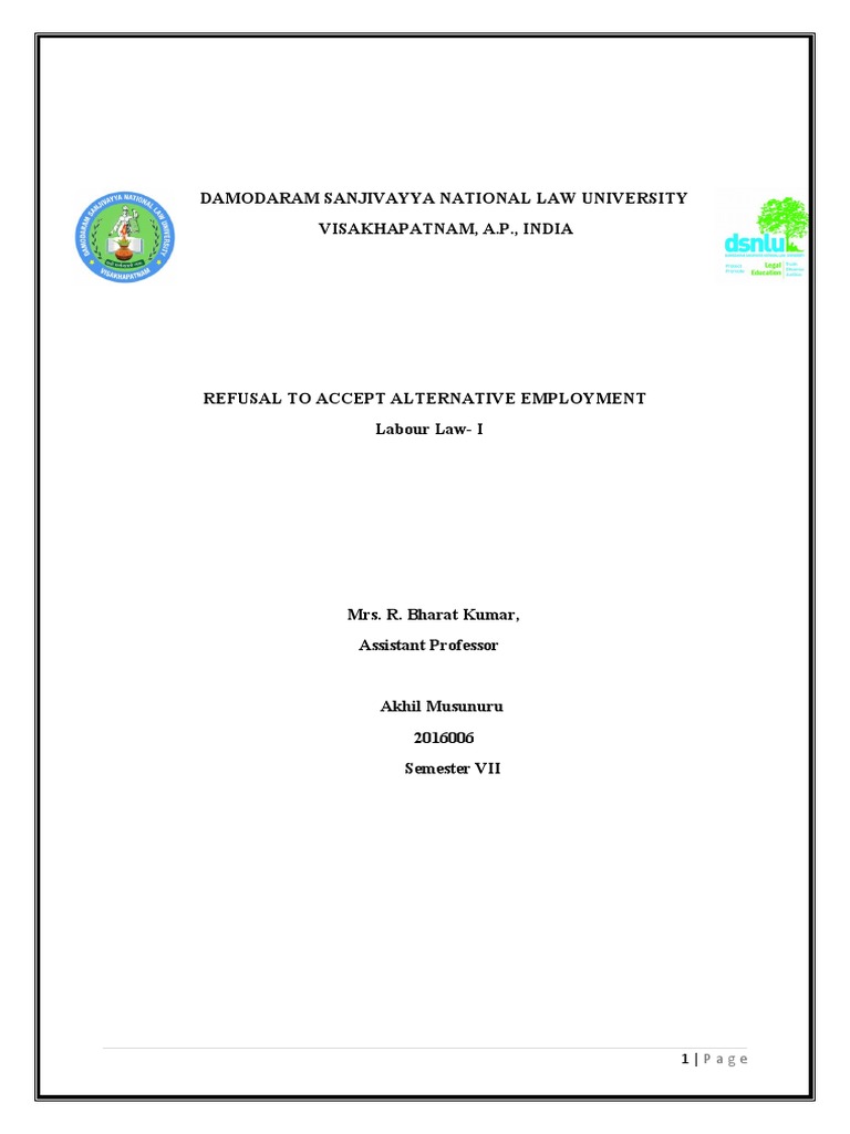 Labour Law Research Paper | PDF | Judgment (Law) | Layoff