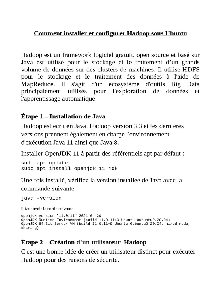 TP Hadoop | PDF | Apache Hadoop | Java (Langage de programmation)