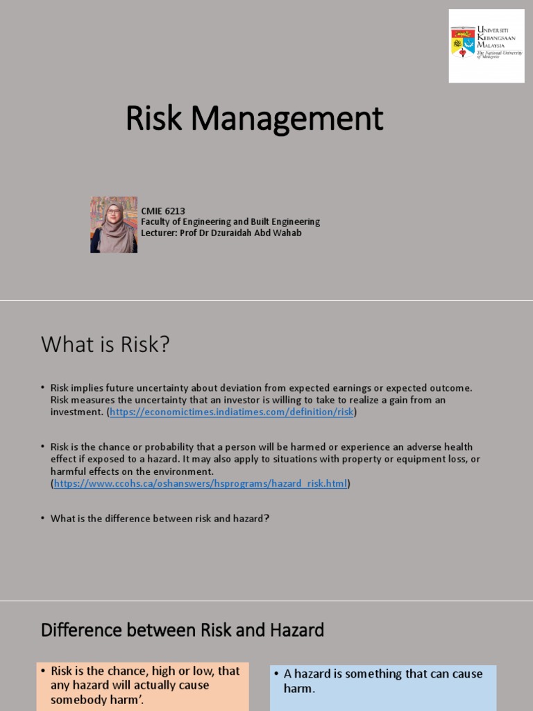Managing Risks | PDF | Risk | Risk Management