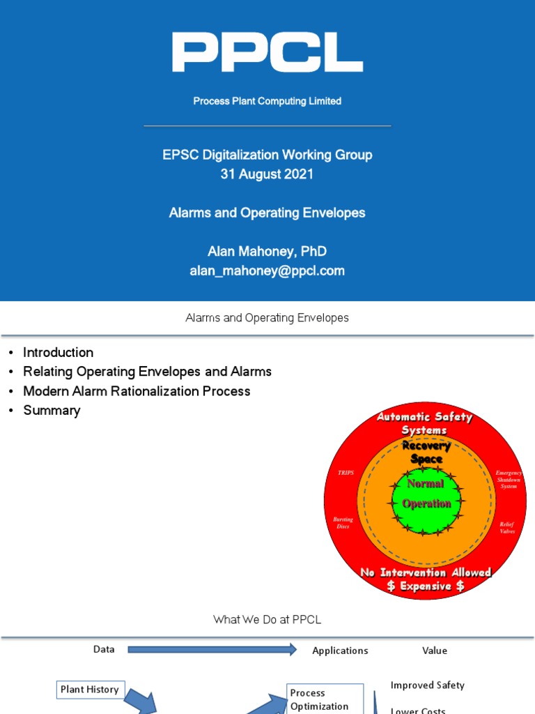 Epsc Digitalization Working Group 31 August 2021 Alarms and Operating ...