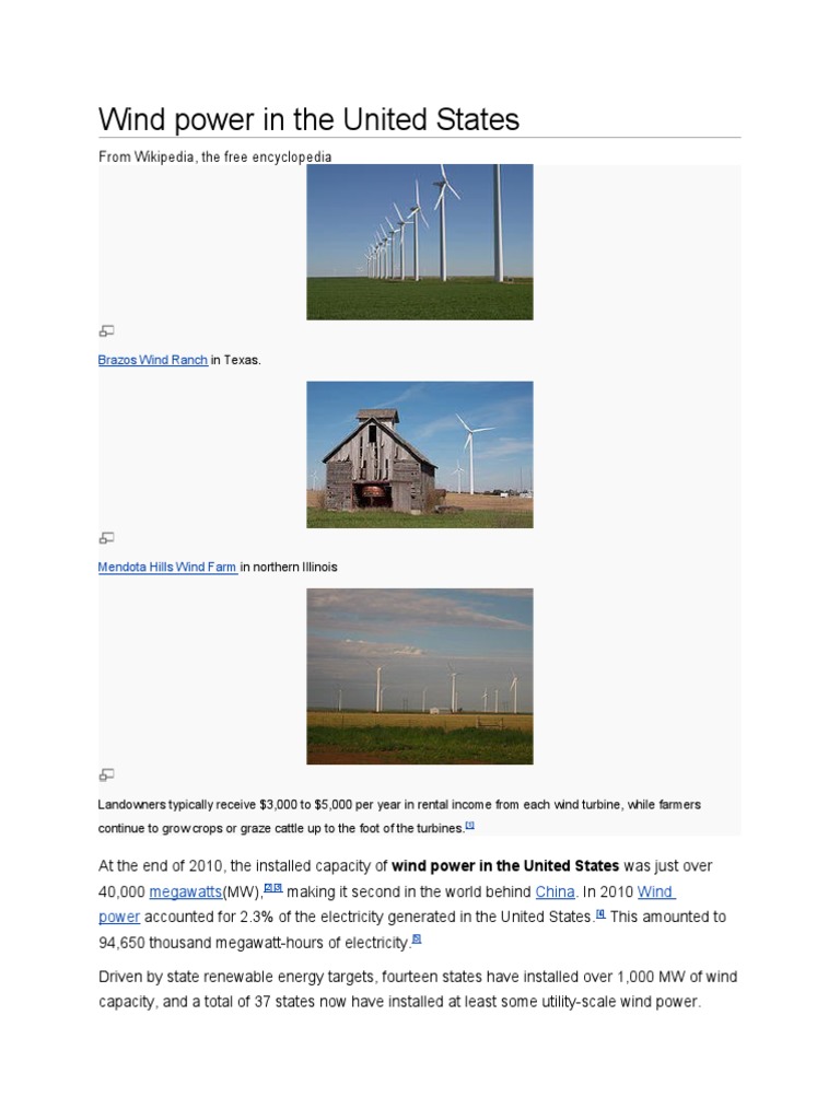 Wind Power in The United States: From Wikipedia, The Free Encyclopedia ...