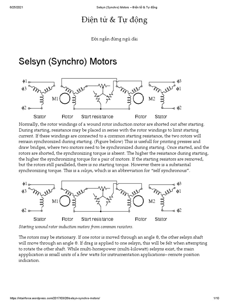 Selsyn (Synchro) Motors - Điện tử & Tự động | PDF | Electric Motor ...