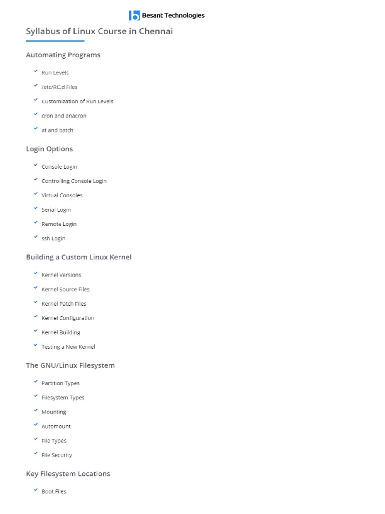 Linux Syllabus | PDF