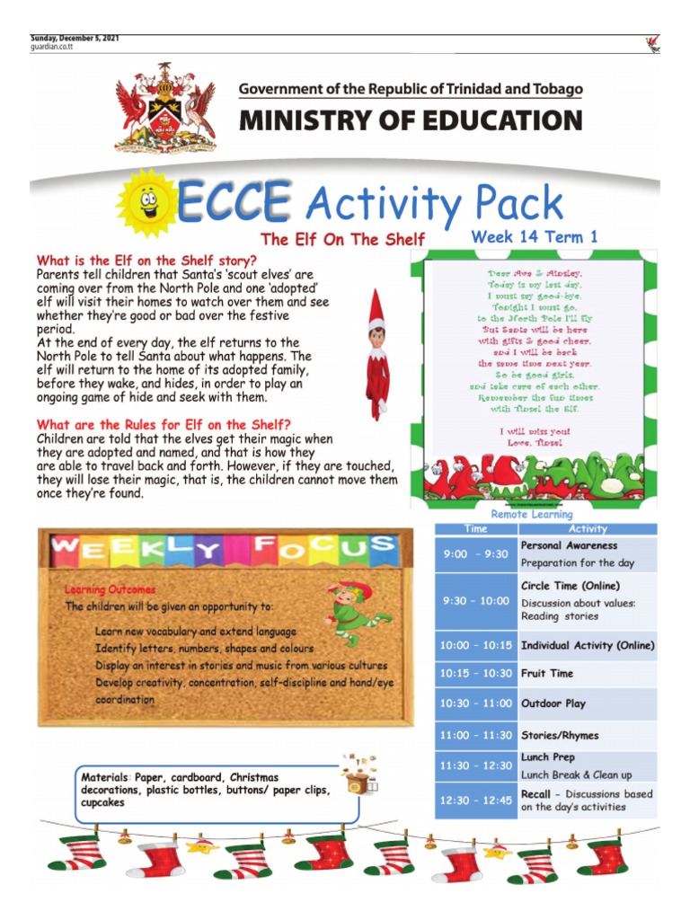 ECCE Activity Pack Week 14 Term 1-2021 | PDF