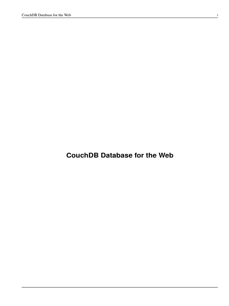 CouchDB Database For The Web | PDF | Hypertext Transfer Protocol | Representational State Transfer