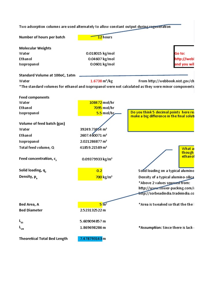 Adsorption Column Design and Analysis | PDF | Adsorption | Mole (Unit)