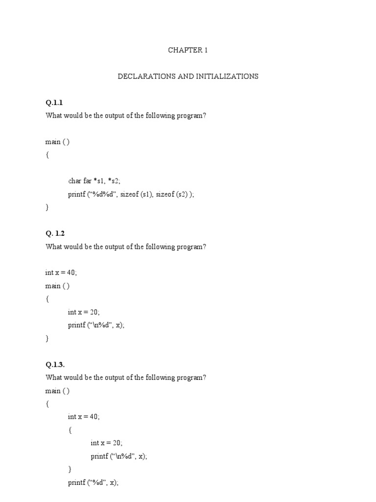 C Program - Test Your Self | PDF | Pointer (Computer Programming) | C ...