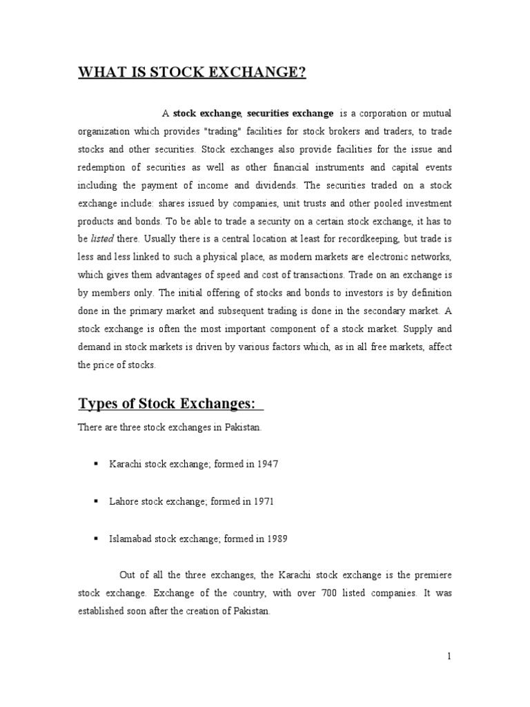 Functions of Stock Exchange | PDF | Stock Exchange | Stocks