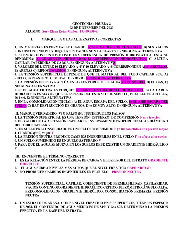 Geotecnia p2, Susy Rojas | PDF | Mecánica de suelos | Mecánica de ...