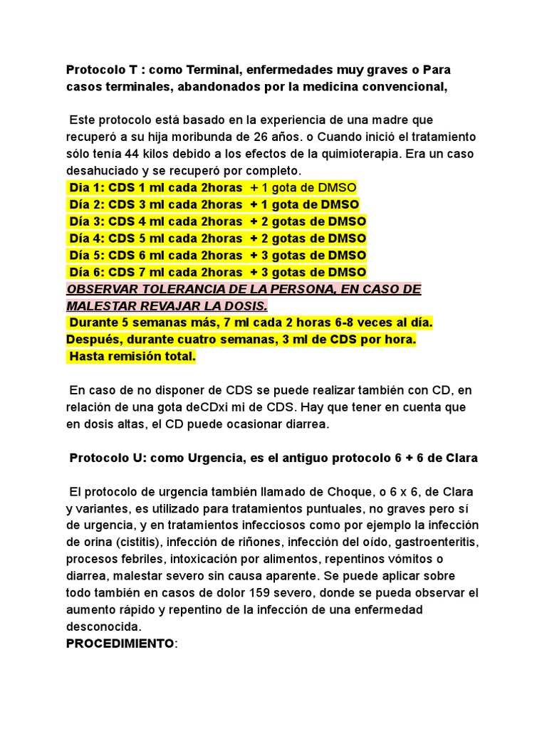 Protocolo T: Como Terminal, Enfermedades Muy Graves o para Casos Terminales, Abandonados Por La ...
