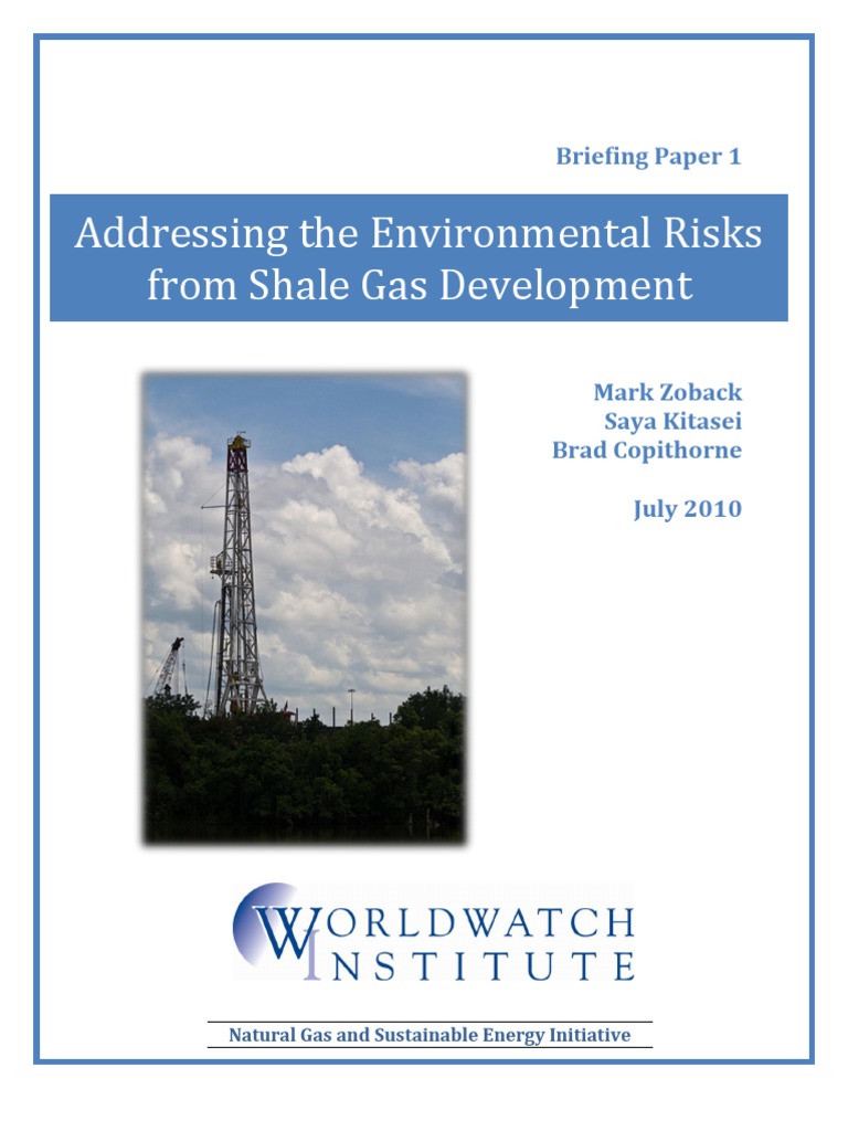 Environmental Risks of Shale Gas Development | PDF | Hydraulic ...