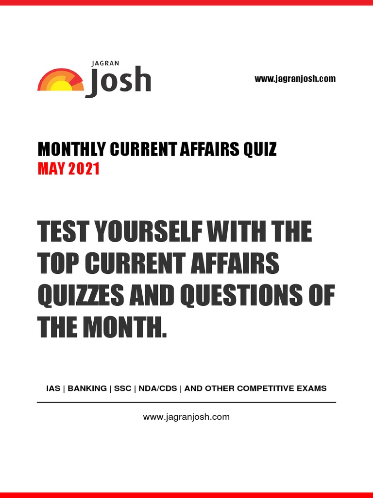Test Yourself With The Top Current Affairs Quizzes and Questions of The ...