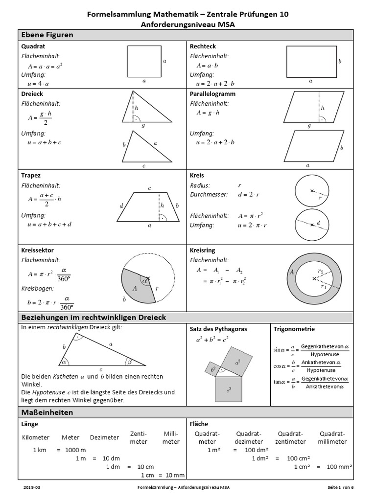 Formelsammlung MSA | PDF