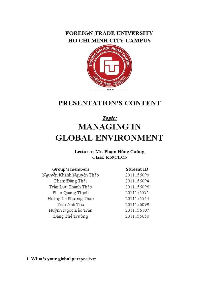 Management - Managing in A Global Environment | PDF | European Union ...