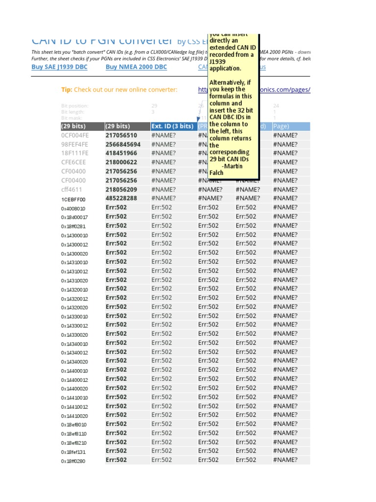 CAN ID To J1939 - N2K PGN Converter | PDF | Engines | Power Inverter
